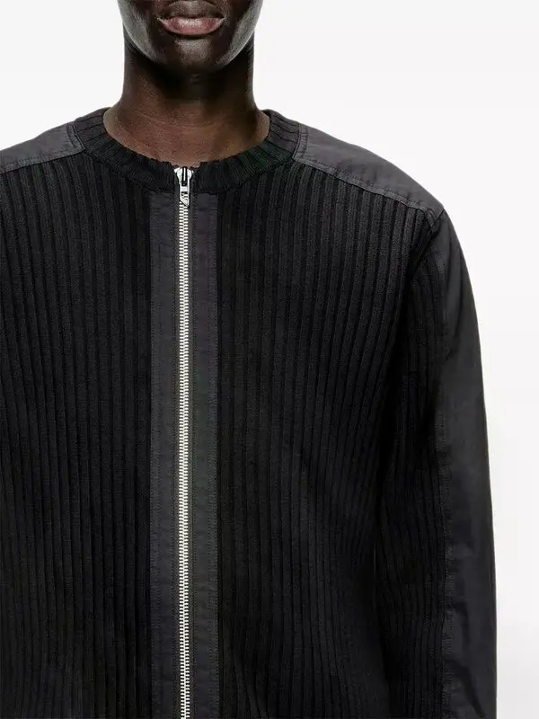DIESEL® K-matty Ribbed Zip-up Cardigan - Black