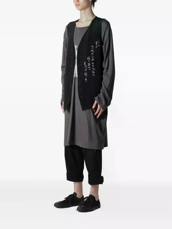 Yohji Yamamoto Button-up Text Gilet