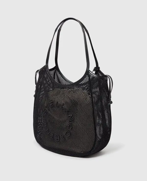 Stella McCartney Logo Mesh Hobo Bag - Black