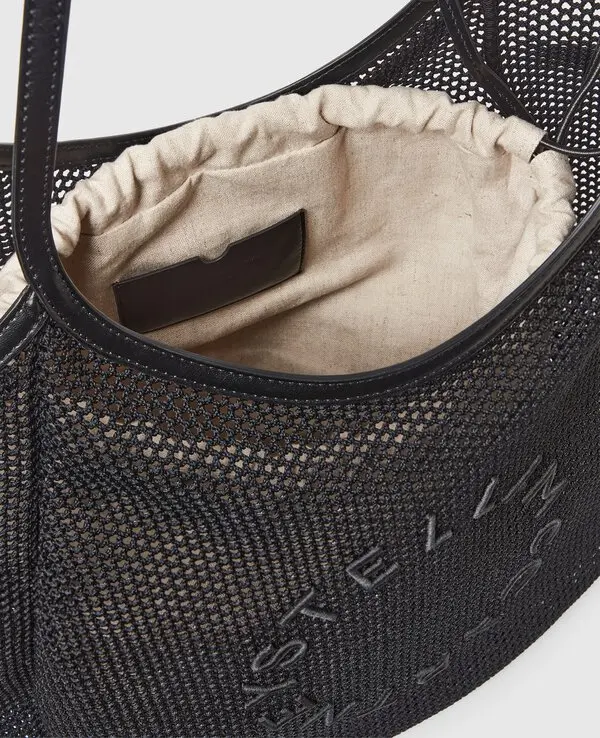 Stella McCartney Logo Mesh Hobo Bag - Black