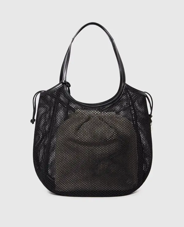 Stella McCartney Logo Mesh Hobo Bag - Black