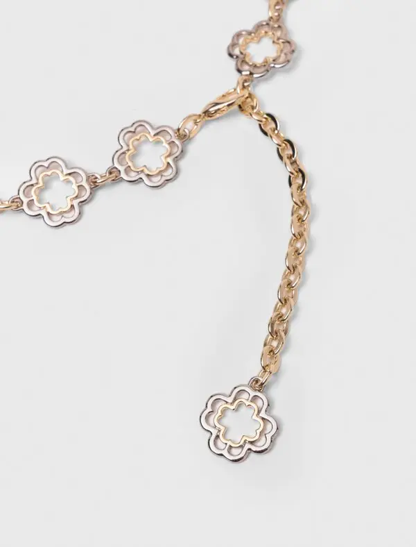 Maje Two-tone Clover Chain Belt - Silver/gold
