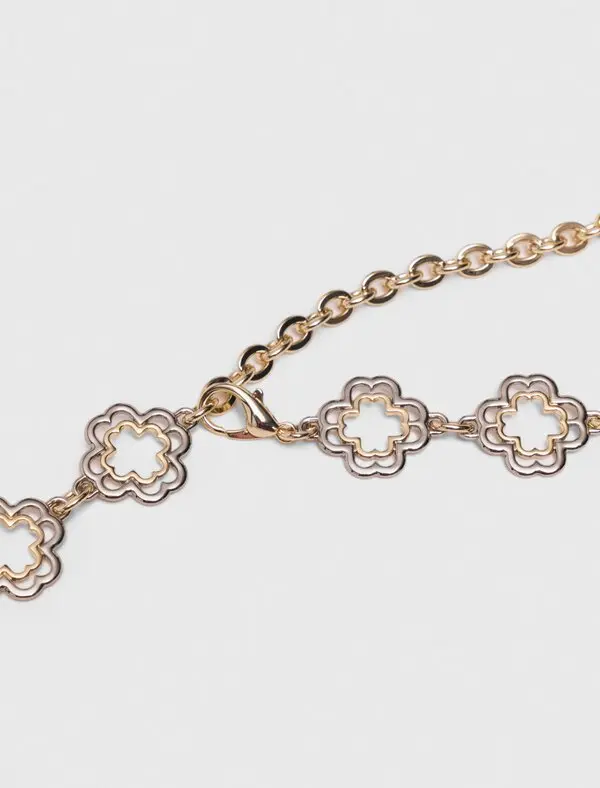 Maje Two-tone Clover Chain Belt - Silver/gold