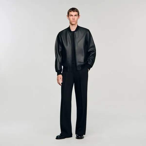 Sandro Leather Jacket - Black