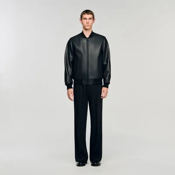 Sandro Leather Jacket - Black