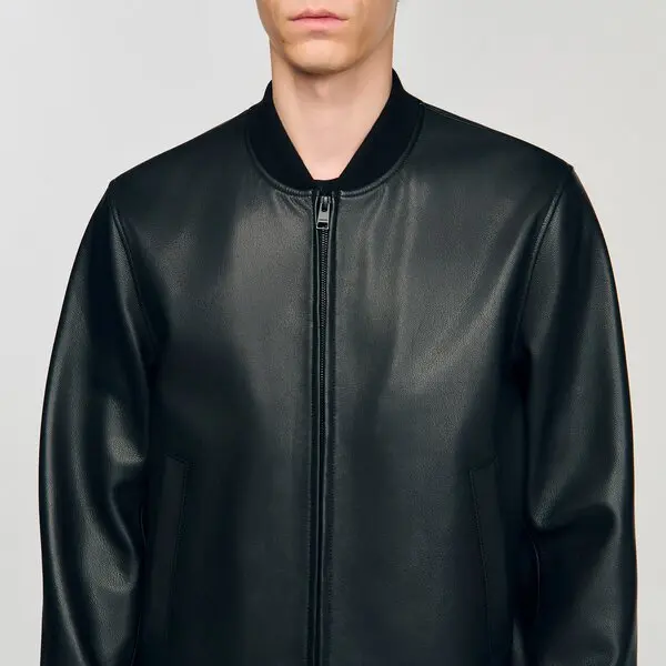 Sandro Leather Jacket - Black