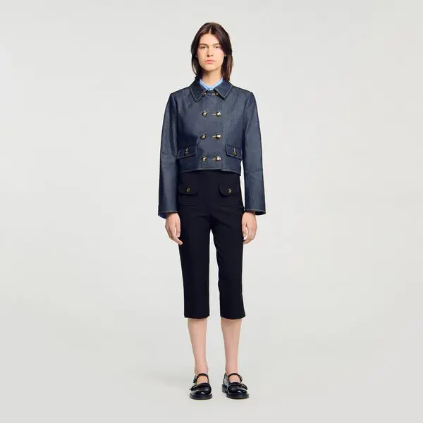 Sandro Denim Tailored Jacket - Deep Blue