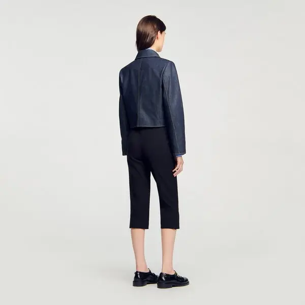 Sandro Denim Tailored Jacket - Deep Blue