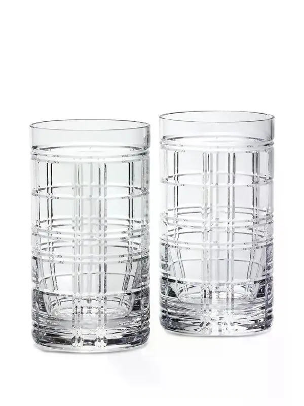 Ralph Lauren Hudson Plaid Barware Collection - White