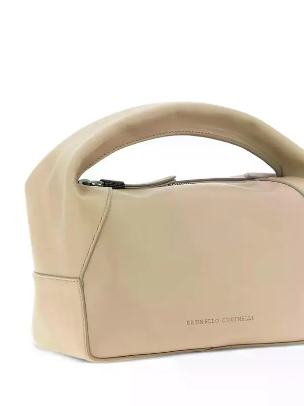 Brunello Cucinelli Small Duo Curved-handle Leather Tote