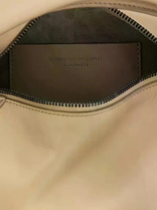 Brunello Cucinelli Small Duo Curved-handle Leather Tote