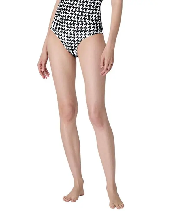 WATSKIN Aria Bikini Brief - Black/ivory Houndstooth