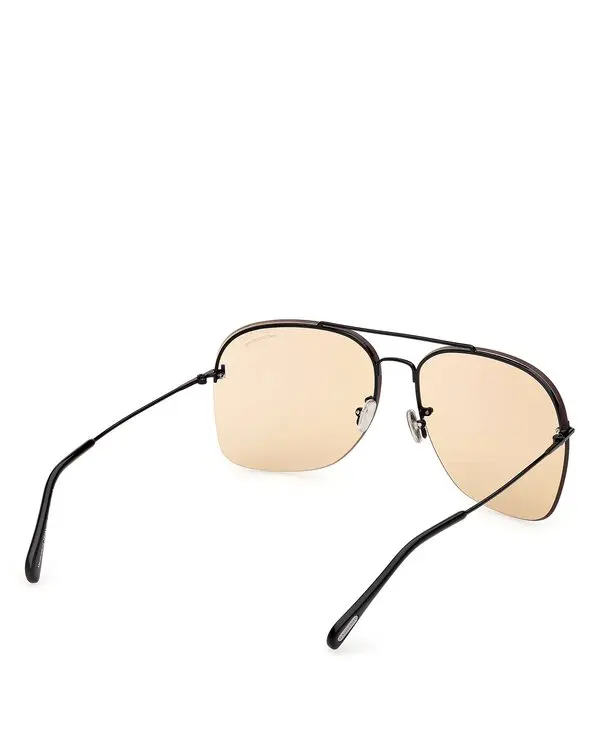 TOM FORD Pilot Sunglasses, 64mm - Black/brown