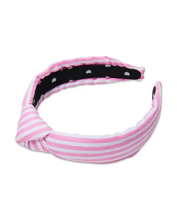Lele Sadoughi Slim Knotted Seersucker Headband In Flamingo 