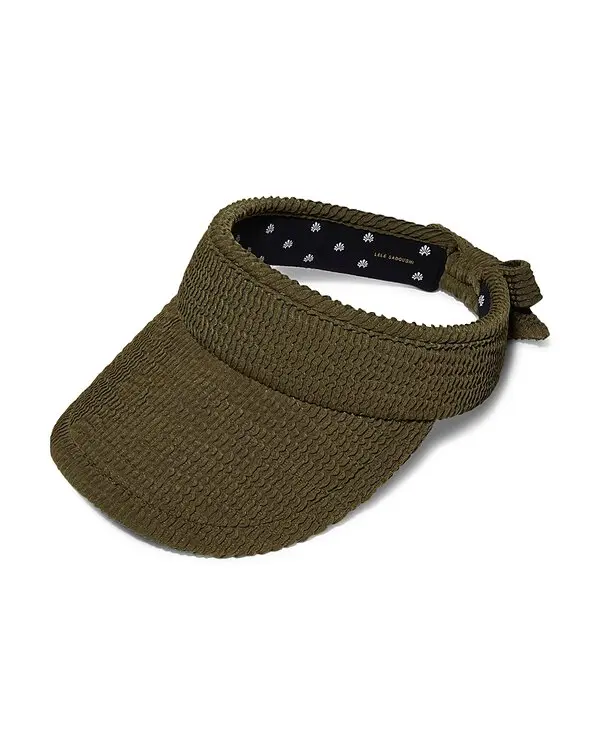 Lele Sadoughi Swimmer Bow Tie Visor - Olive