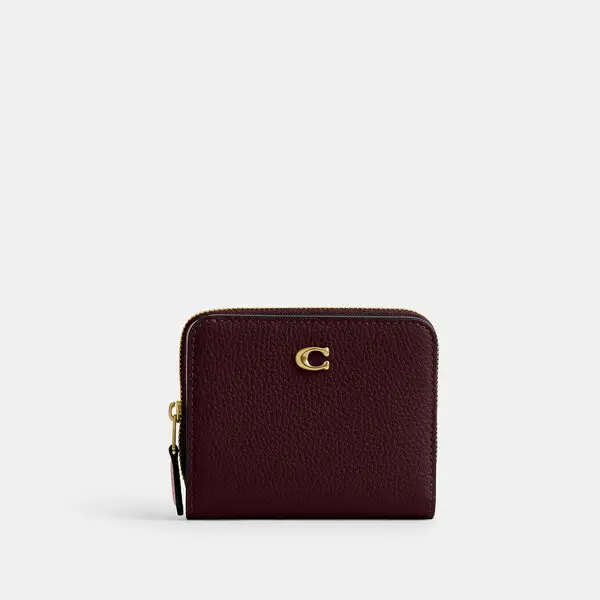 COACH Essential Billfold Wallet In Colorblock - Brass/merlot Multi