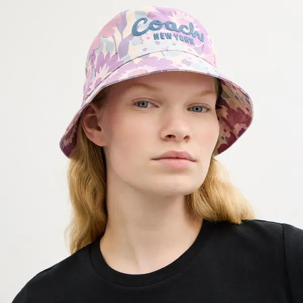 COACH Script Floral Print Bucket Hat