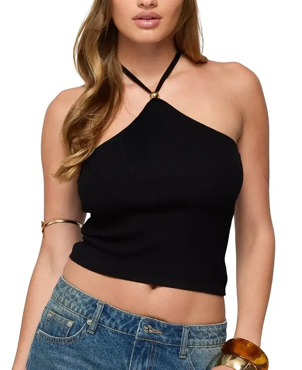 EDIKTED Hollis Knit Halter Top - Black