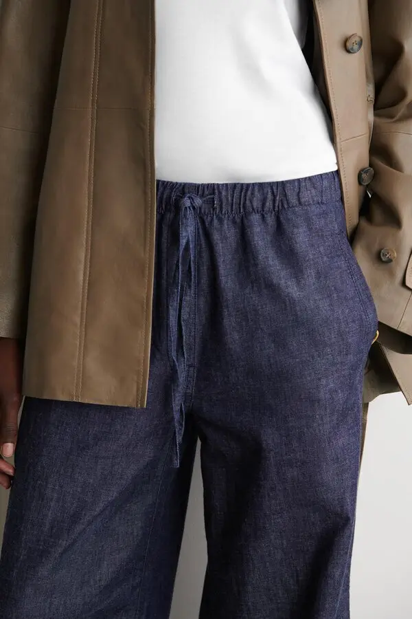 Cos Wide-leg Drawstring Denim Pants