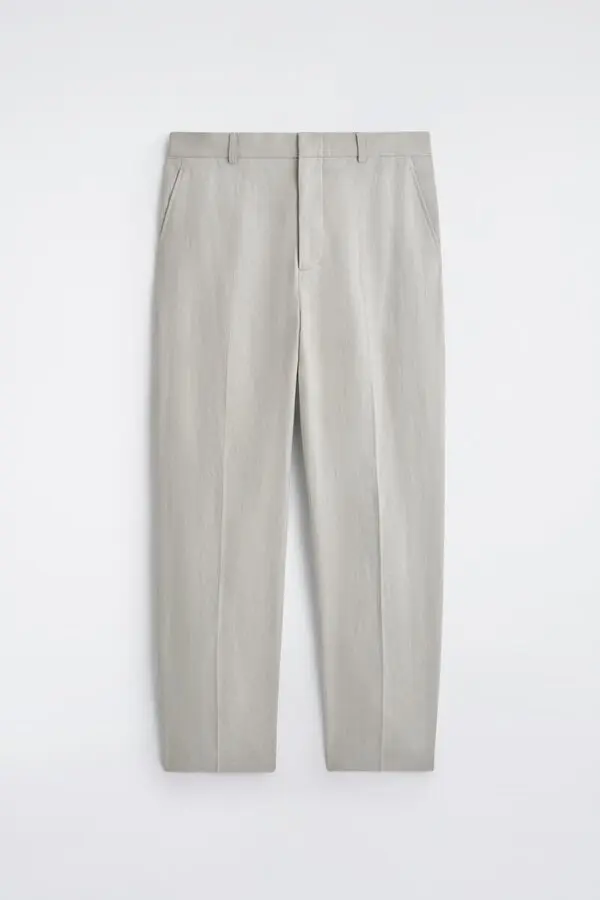 Cos Relaxed Linen Tapered Pants - Green
