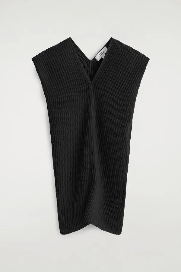 Cos Pleated V-neck Top