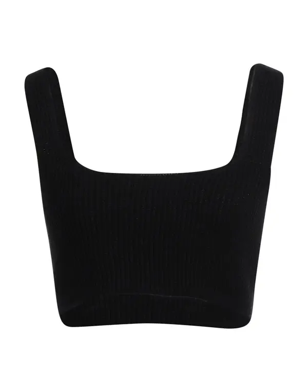 A PAPER KID Knitted Crop Top - Black