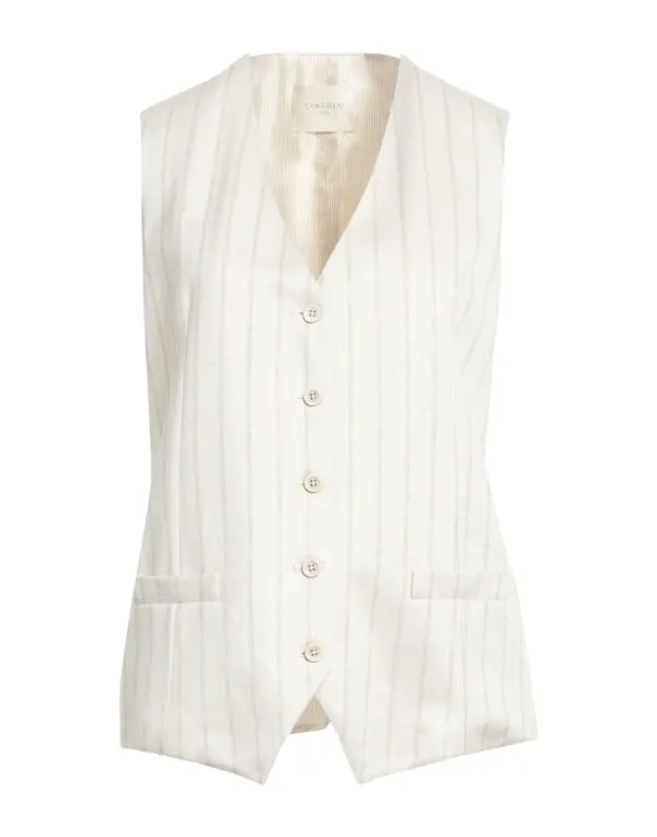 CIRCOLO 1901 Tailored Herringbone Vest - Beige