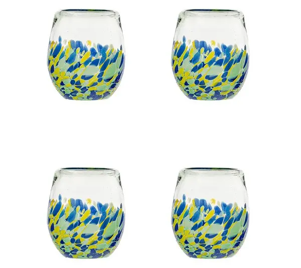 10 STRAWBERRY STREET S/4 Mazatlan Mexican Glass Stemless Wine - One-color
