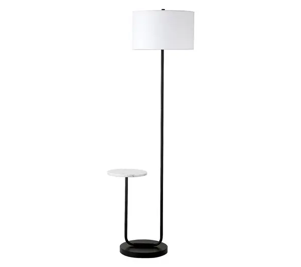 HUDSON&CANAL Jacinta Floor Lamp With Marble Tra Y Table