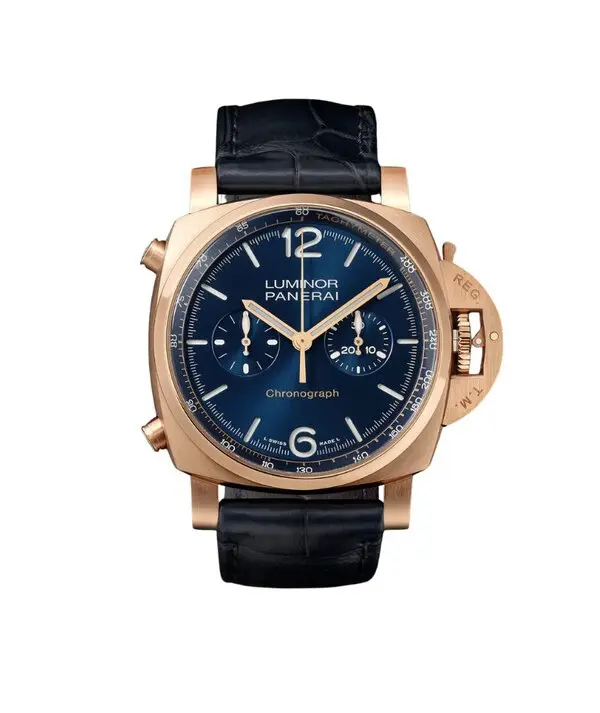 Panerai Luminor Chrono Automatic Chronograph 44mm Goldtech And Alligator Watch