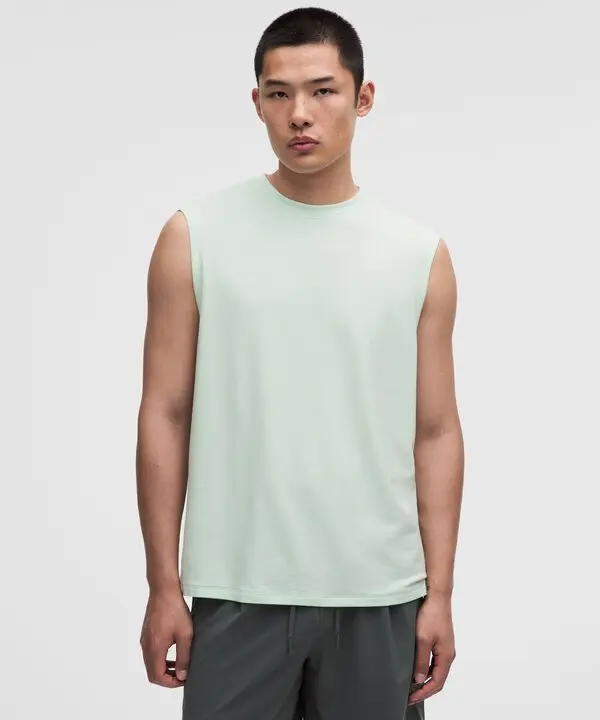 Lululemon Becalm Relaxed-fit Sleeveless Shirt - Heathered Matcha Magic