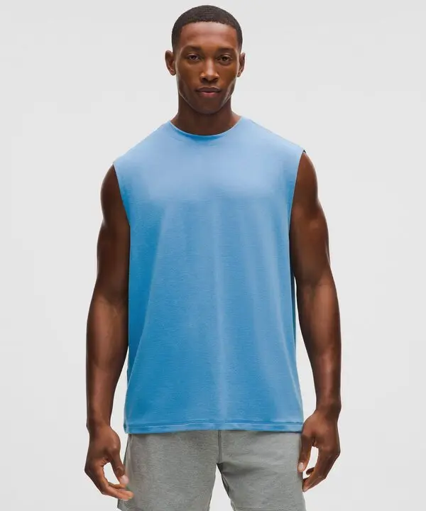 Lululemon Becalm Relaxed-fit Sleeveless Shirt - Heathered Ocean Wave