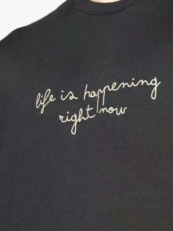 Eleventy Slogan-embroidery T-shirt