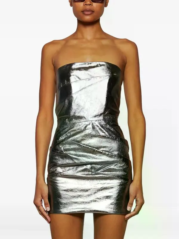 Attico Mirror Mini Dress - Silver