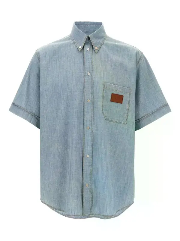 Fendi Chambray Short-sleeve Shirt