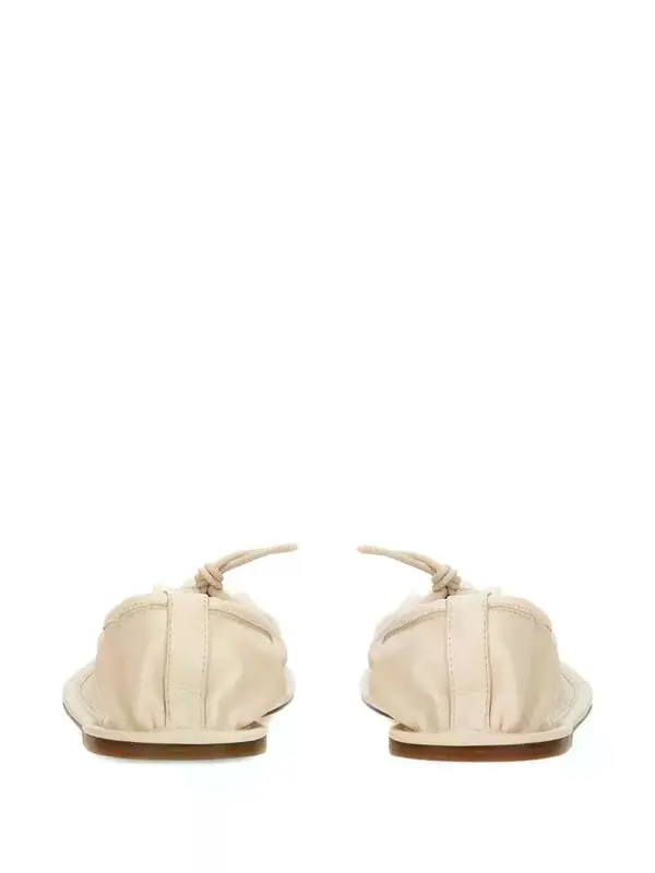 Hereu Puntera Gathered Ballet Flats - Neutrals