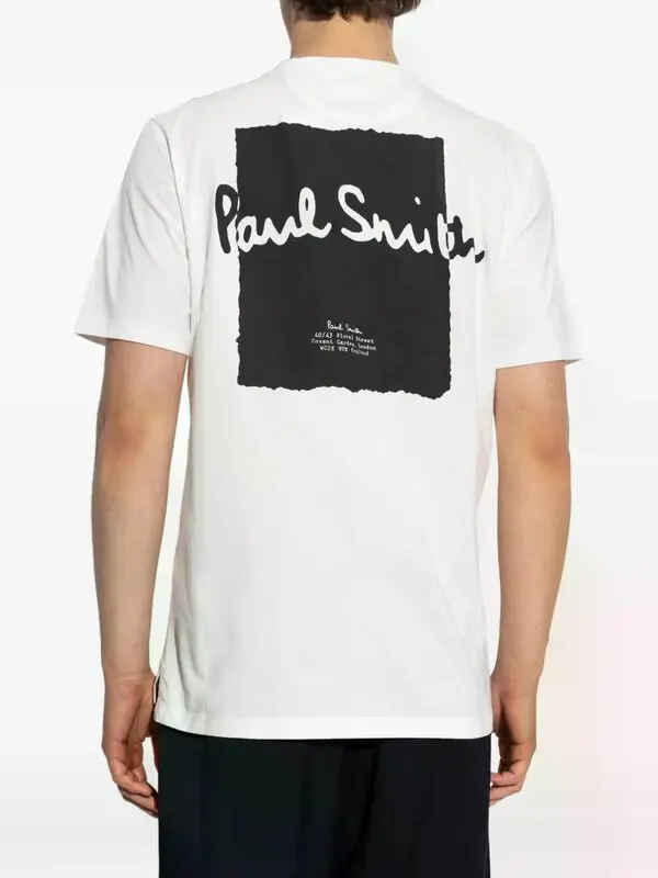 Paul Smith Text-embroidered Crew-neck T-shirt - White