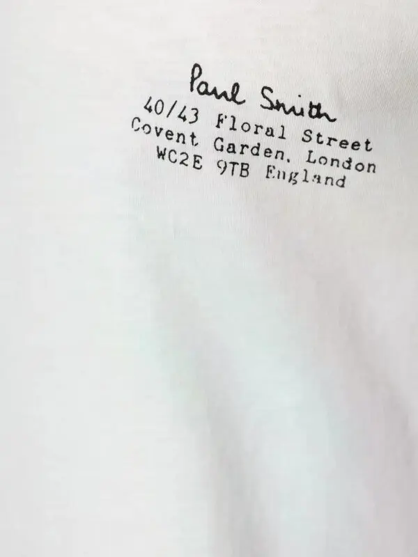 Paul Smith Text-embroidered Crew-neck T-shirt - White
