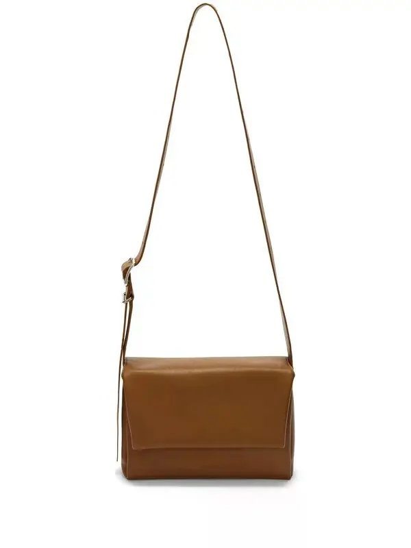 JIL SANDER Folded Leather Shoulder Bag - Brown