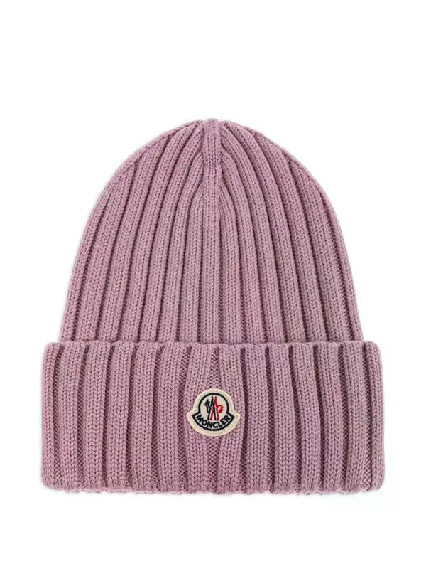 Moncler Ribbed-knit Beanie - Pink