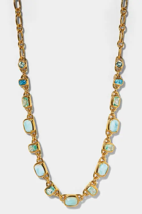 Nadri Cabarete Multi Chain Collar Necklace - Gold