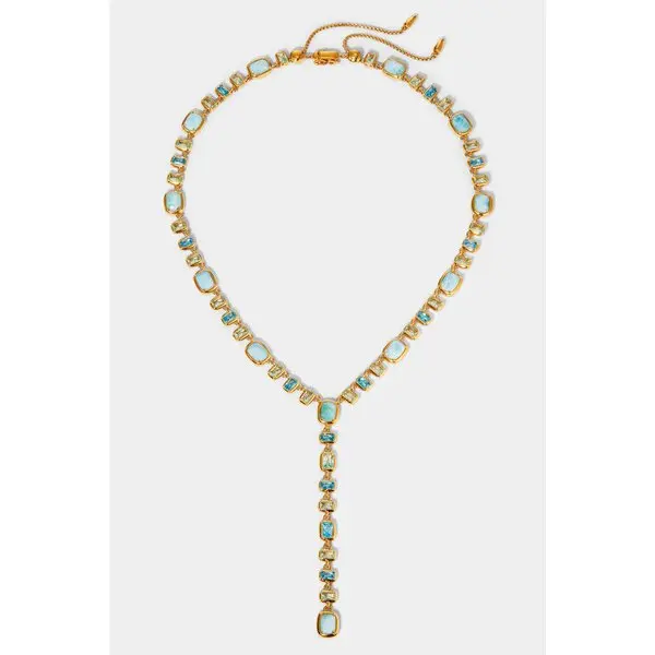 Nadri Cabarete Multi Stone Adjustable Y Necklace - Gold