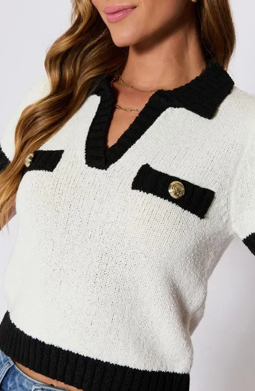 VICI Contrast Trim Polo Sweater