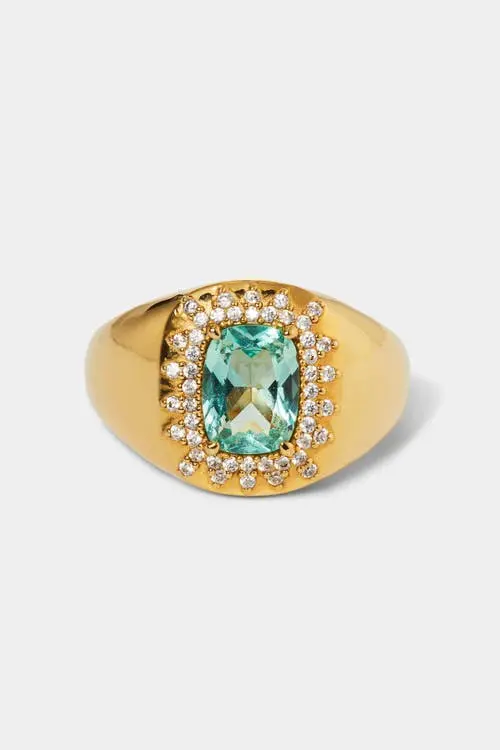 Nadri Cabarete Mint Signet Ring - Gold