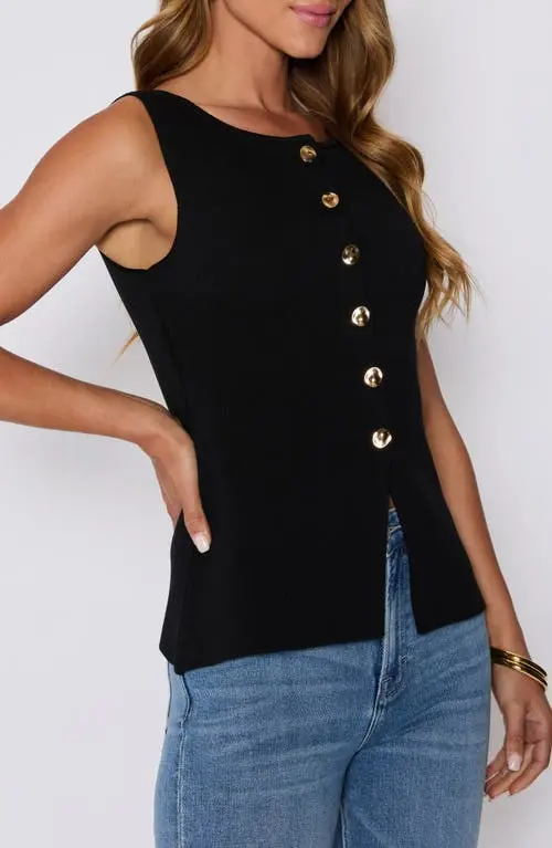 VICI Button-up Sleeveless Vest - Black