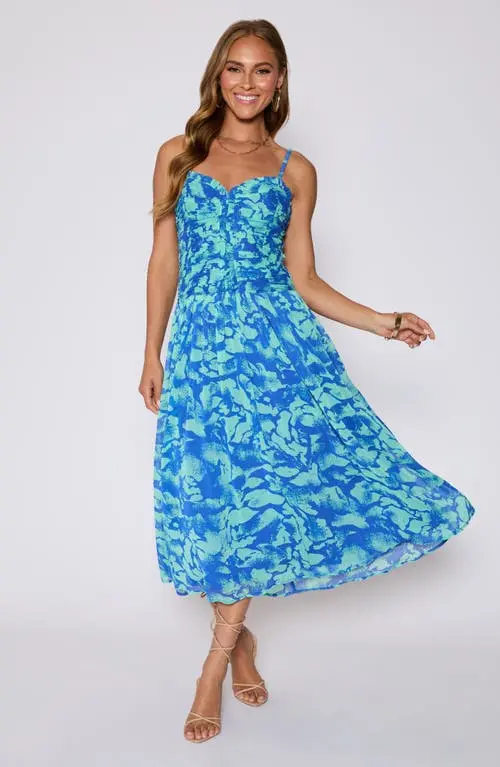 VICI Floral Print Drop Waist Midi Dress