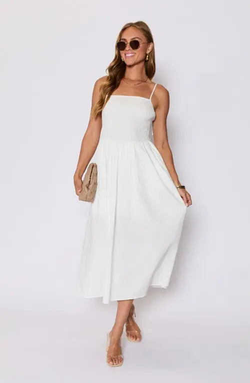 VICI Essential Smocked Cotton Midi Sundress