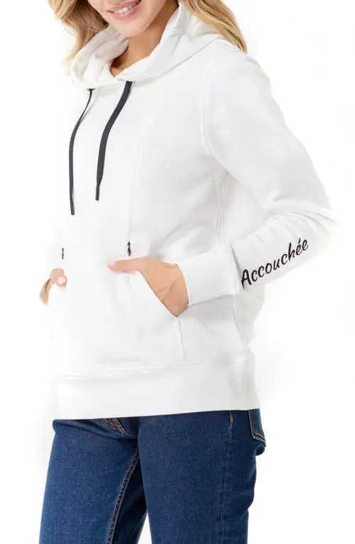 ACCOUCHEE Iconic Maternity/nursing Hoodie - Egg Shell