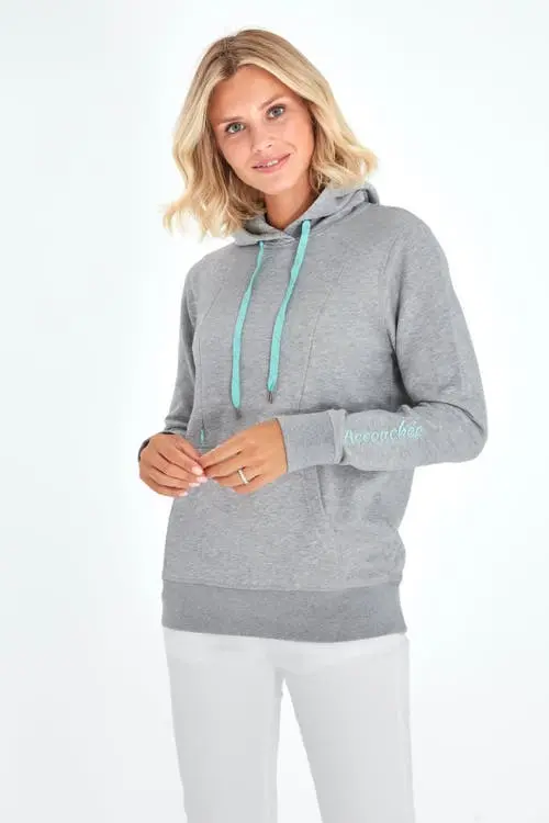 ACCOUCHEE Iconic Maternity/nursing Hoodie - Gray