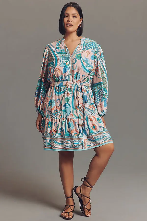 Adrianna Papell Plus Printed Mini Dress